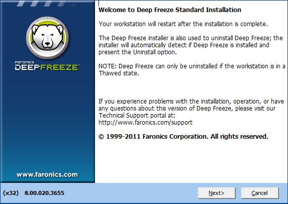 Installing Deep Freeze